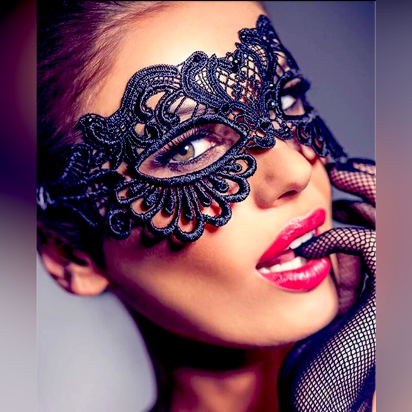 Mother Hustler | Accessories | Sexy Embroidered Black Tie Mask For ...